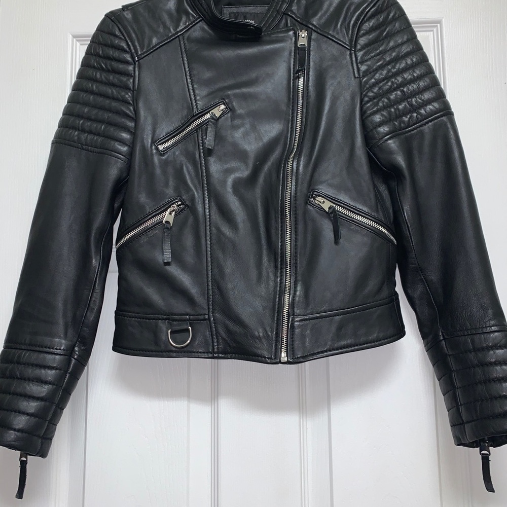 Zara Genuine Leather Biker Jacket - Gem
